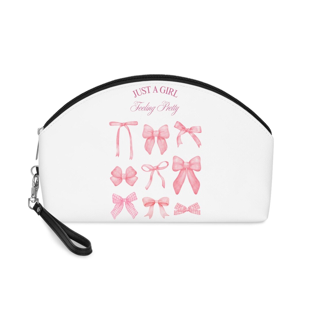 Coquette Bow Makeup Bag Just a Girl Feeling Pretty Makeup Bag Coquette ...