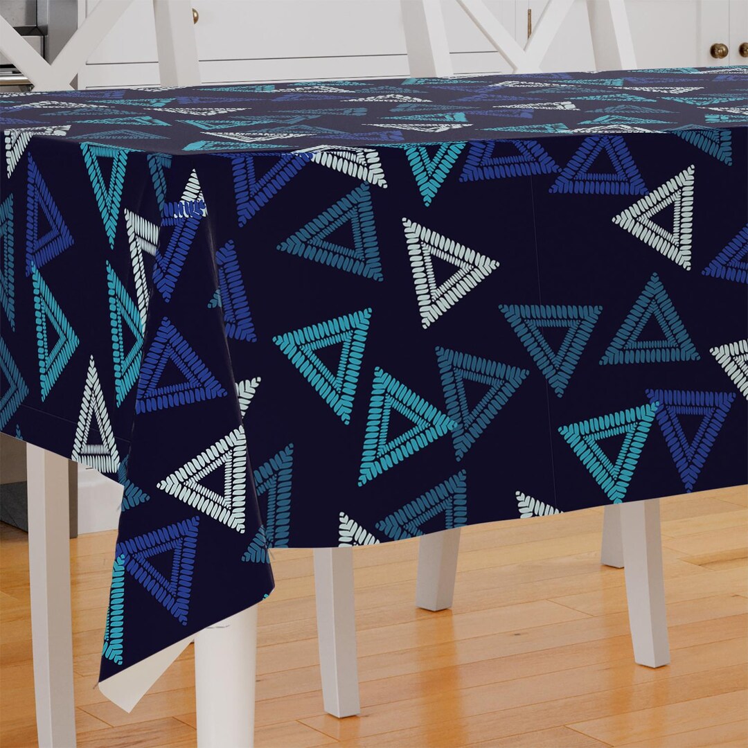 Boho Triangles Theme Design Premium Fabric Tablecloth Dining Tablecloth ...
