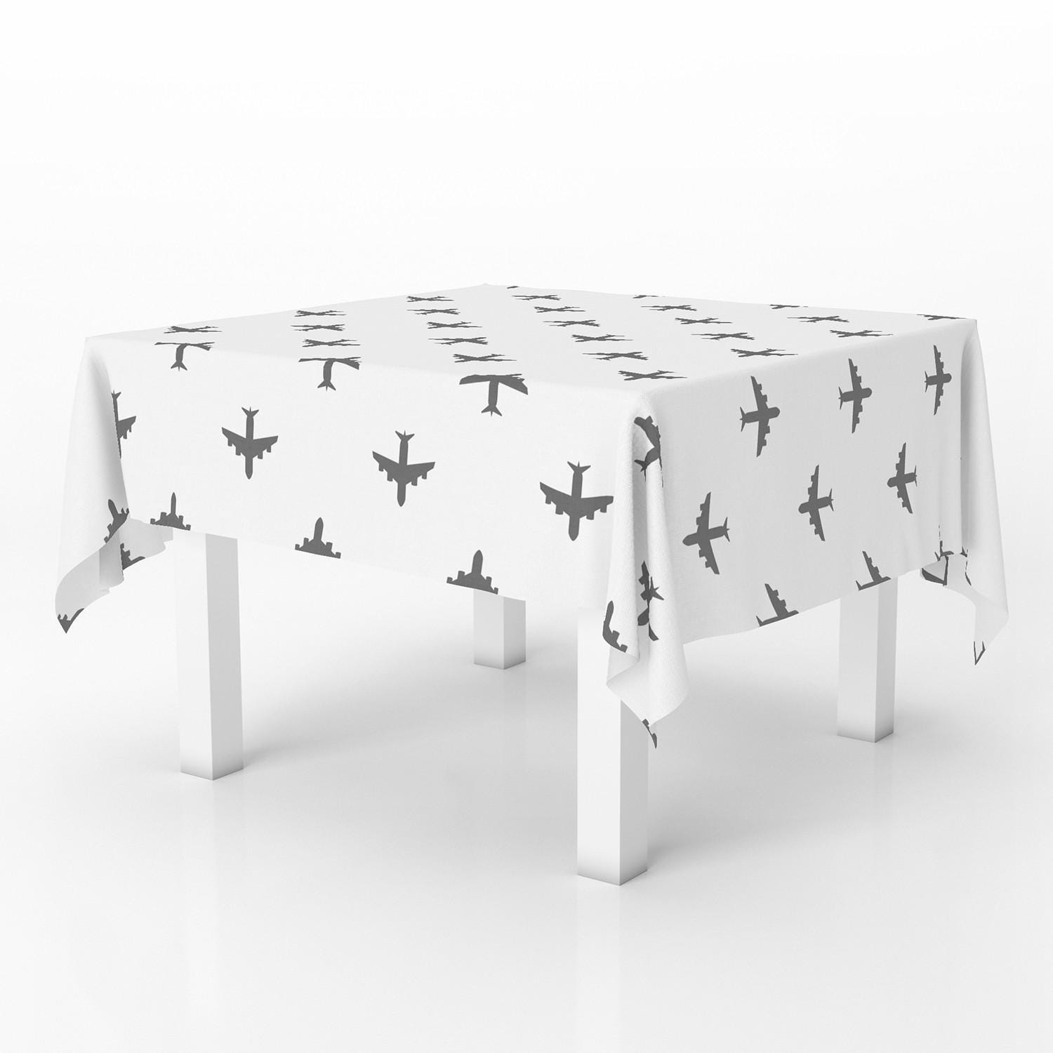 Airplane Design Theme Premium Fabric Tablecloth Dining Tablecloth Patio ...