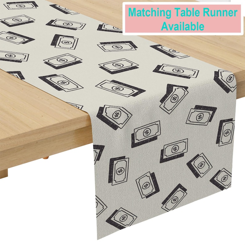 Cartoon Dollar Bill Theme Design Premium Fabric Tablecloth Dining ...