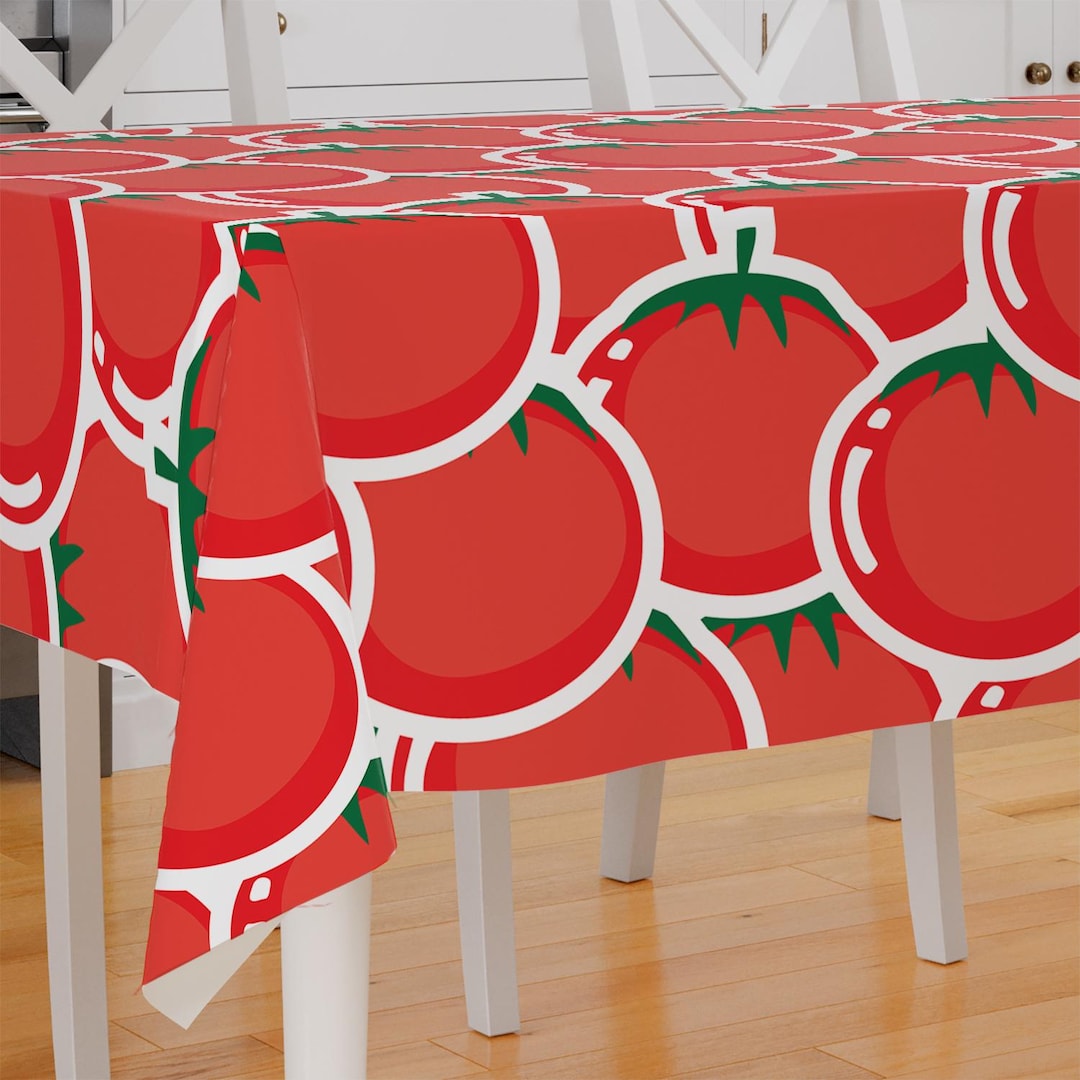 Plump Tomato Theme Design Premium Fabric Tablecloth Dining Tablecloth ...