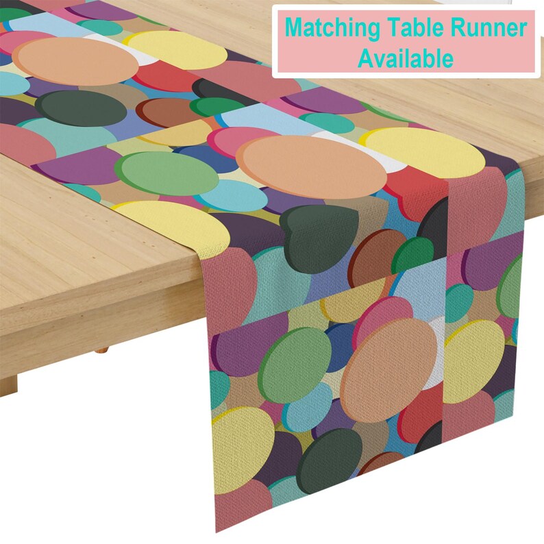 Colorful Circles Design Premium Fabric Tablecloth Dining Tablecloth ...