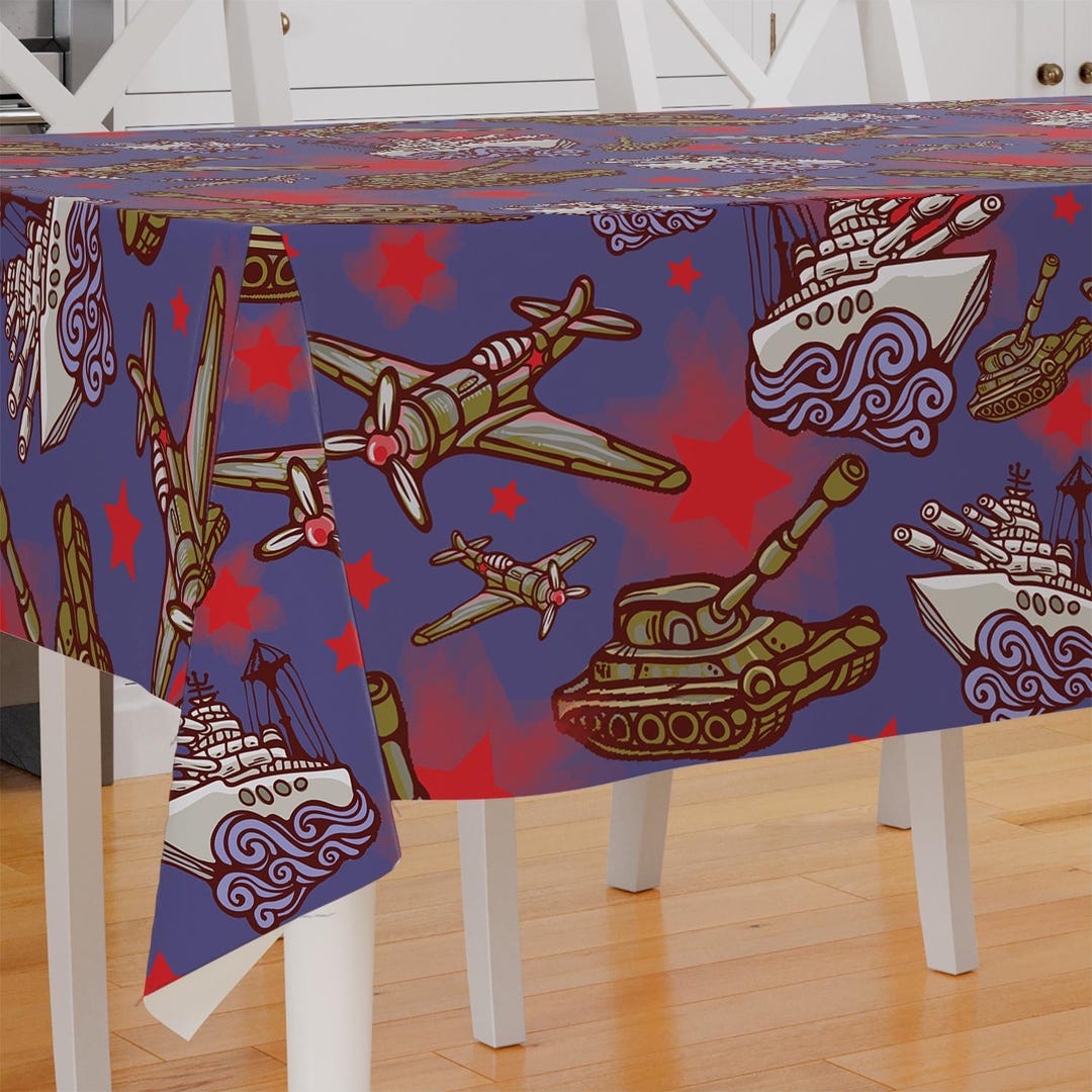 Military Forces Theme Premium Fabric Tablecloth Dining Tablecloth Patio ...