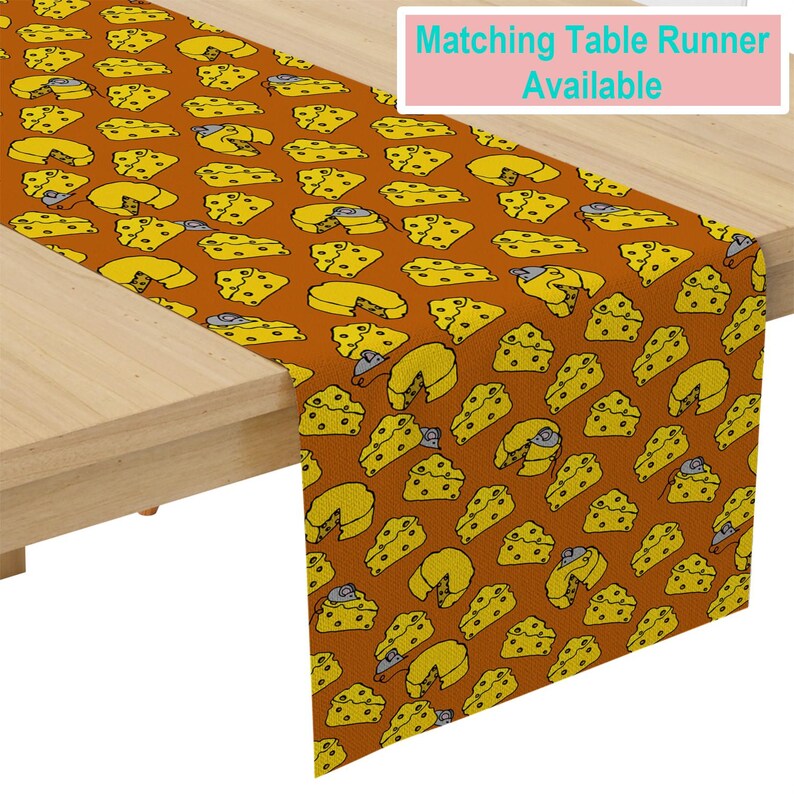 Mouse and Swiss Cheese Theme Design Premium Fabric Tablecloth Dining ...