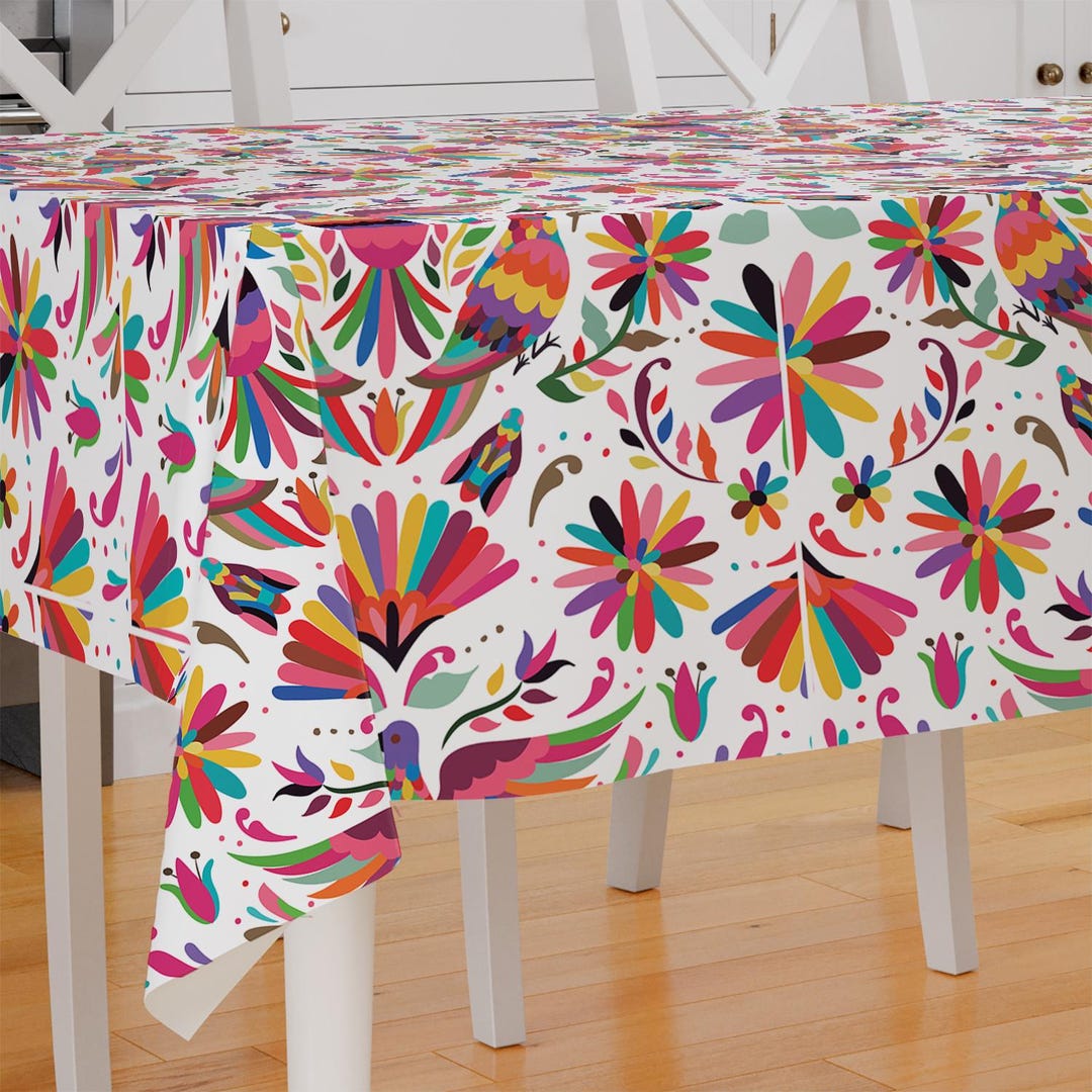 Mexican Theme Design Premium Fabric Tablecloth Dining Tablecloth Patio ...