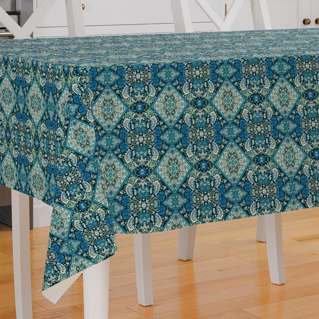 Eastern Carpet Design Style Premium Fabric Tablecloth Dining Tablecloth ...