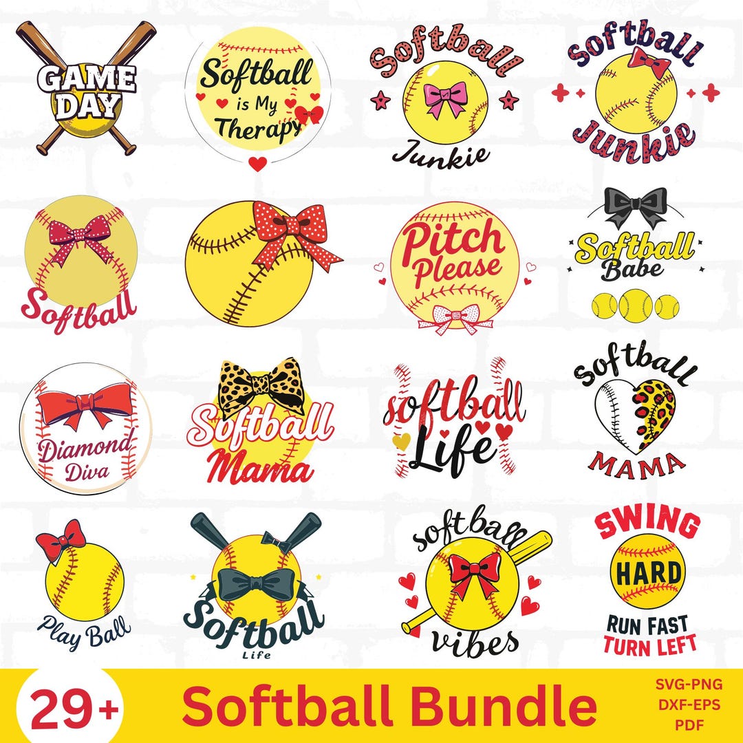 Softball SVG Bundle, Softball SVG File, Softball Sports Svg, Baseball ...