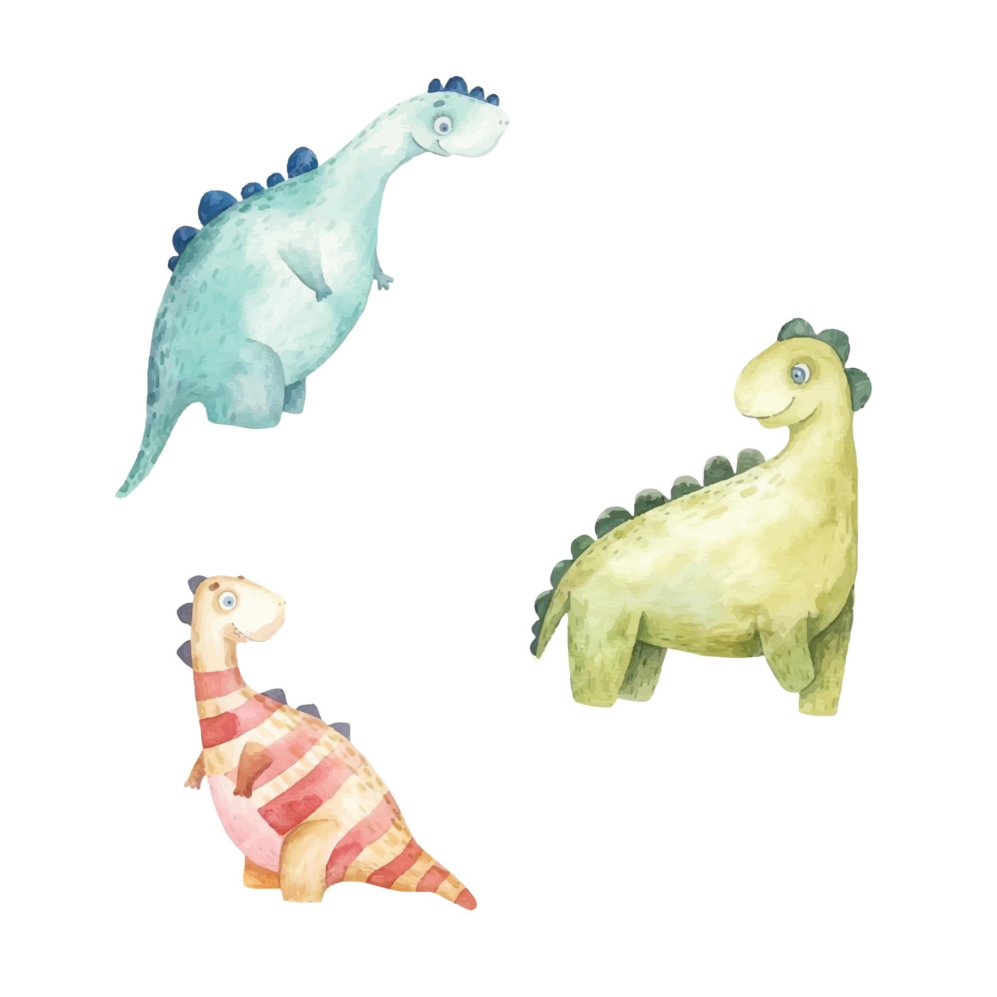 Dinosaurs Watercolor Clipart, Cute Dino Clip Art, Neutral Dinosaur PNG ...