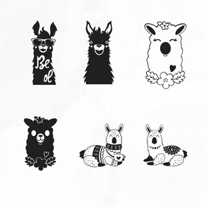 Llama Svg Bundle, Llama Face Clipart for Cricut, Cute Llama Silhouette ...