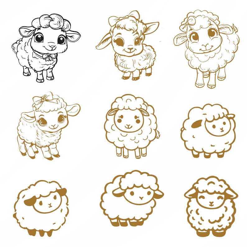 Sheep Svg Bundle, Sheep Face Clipart for Cricut, Farm Animal Silhouette ...