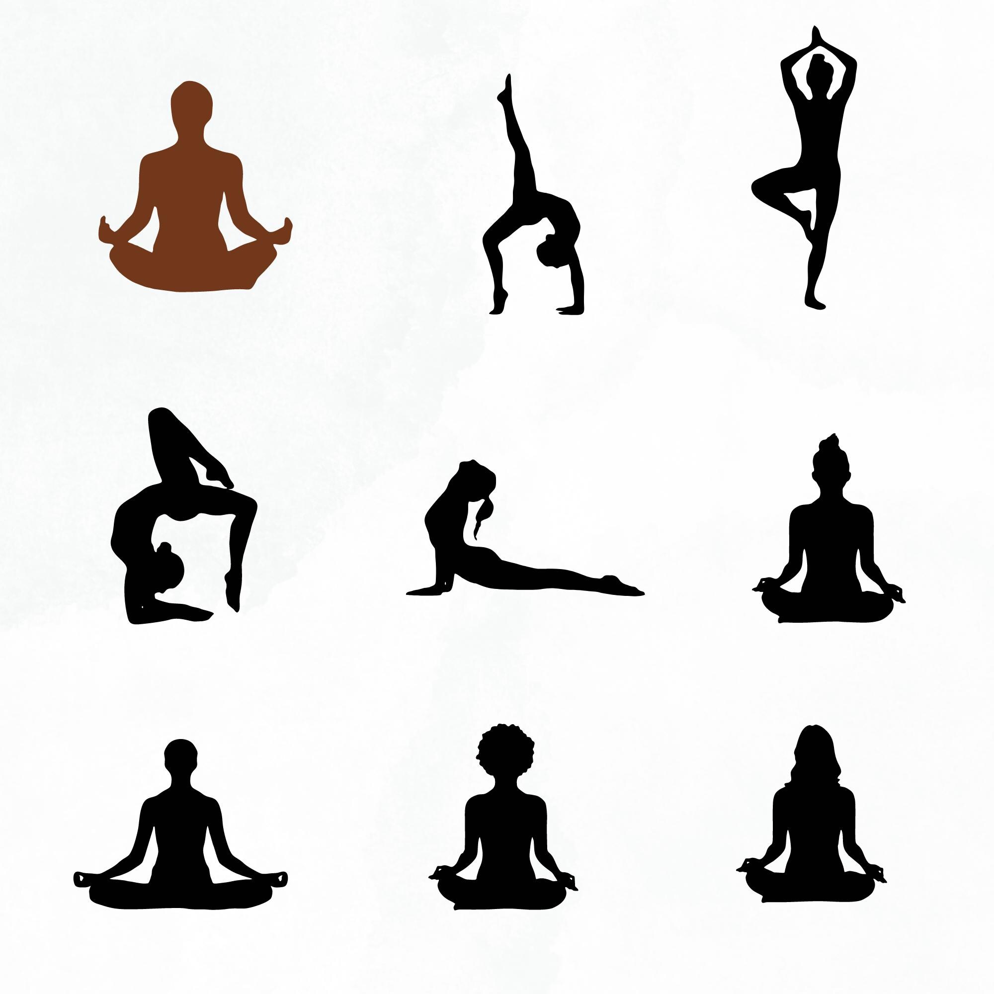 Meditation Svg Bundle, Yoga Clipart for Cricut, Meditation Silhouette ...