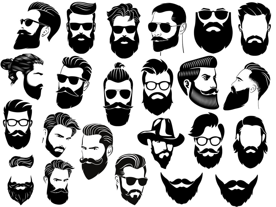 Beard Man SVG Bundle, Beard Man Clipart Bundle,beard Svg, Mustache Svg ...