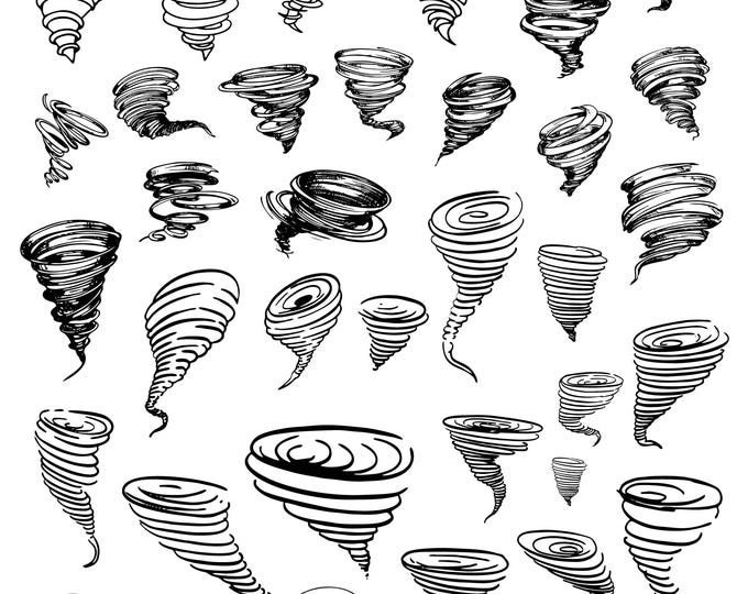 Tornado Svg Bundle, Tornado Clipart for Cricut, Strom Silhouette ...