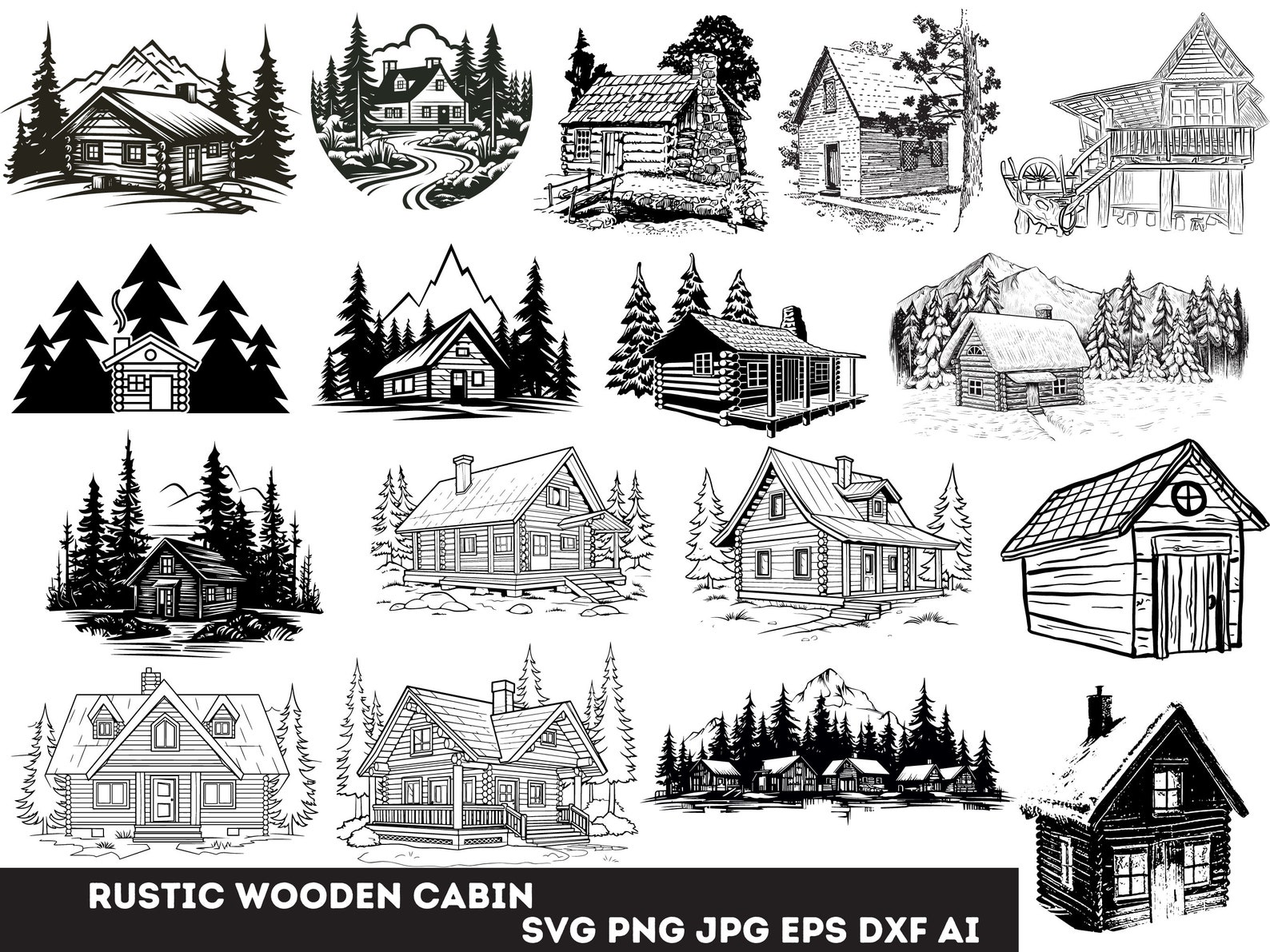 Rustic Wooden Cabin SVG Bundle, Instant Digital Download , Best and ...