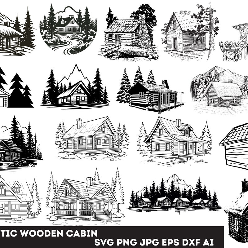 Cabin Svg - Etsy