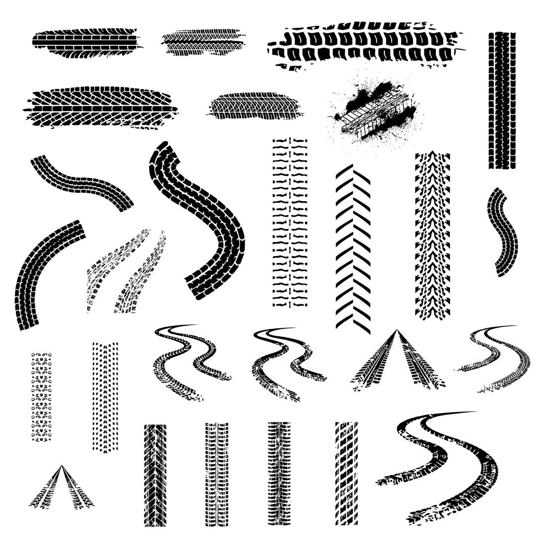 Tire Track Svg Bundle, Tire Track Clipart for Cricut, Dirt Mark ...