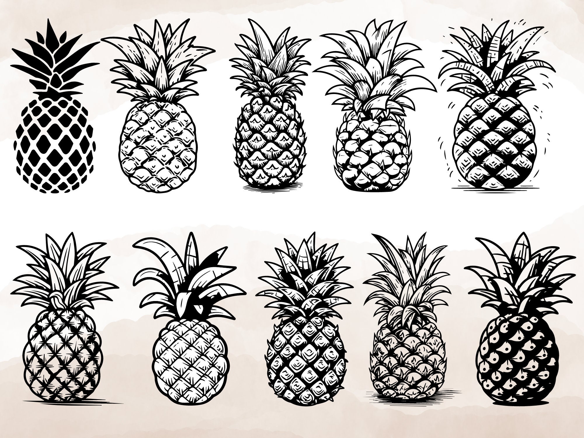 Pineapple Bundle Svg, Pineapple Svg, Pineapple Cut Files for Cricut ...