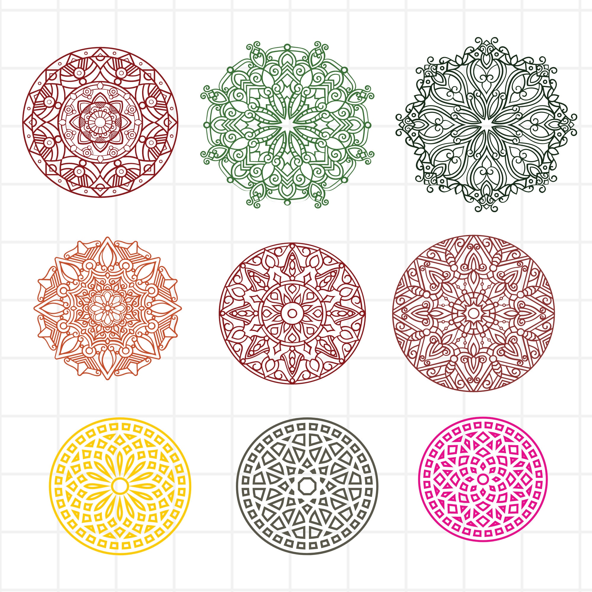 Multi Layer Mandala SVG Bundle, Multi Layer Mandala Clipart Cricut ...
