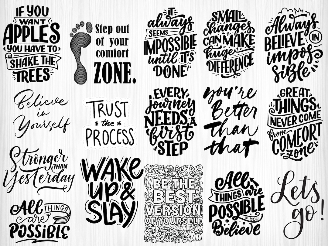 Motivational Quotes SVG Bundle, Inspirational Quotes SVG Bundle,, Life ...