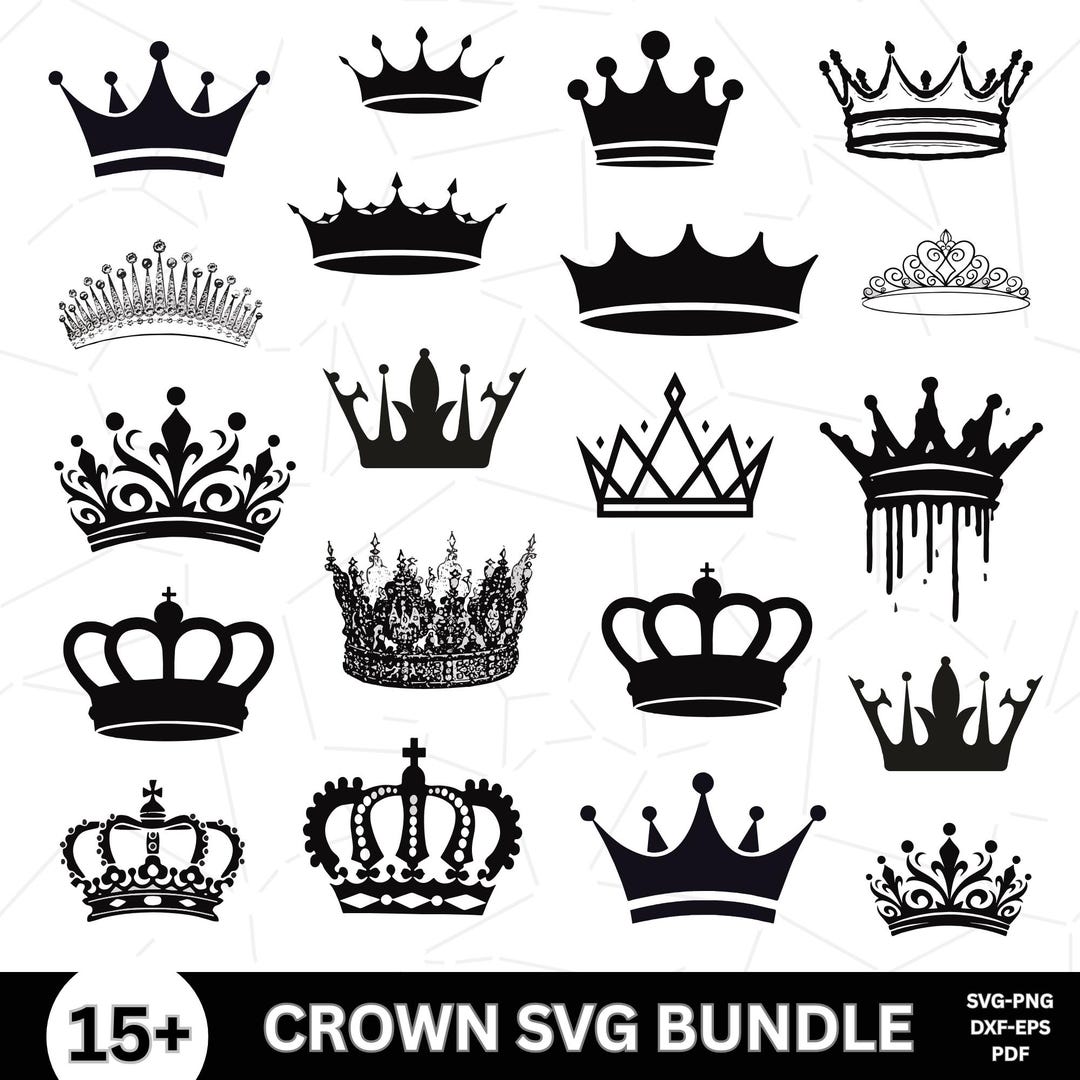 Royal Crown SVG Bundle, King and Queen Crown SVG, Princess Tiara ...