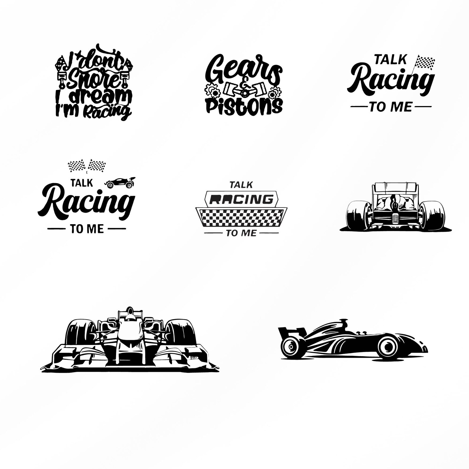 Racing Svg Bundle, Checkered Flag Clipart for Cricut, Racing Silhouette ...