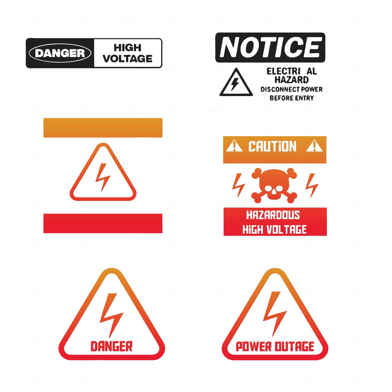 Danger Sign Svg Bundle, Warning Sign Clipart for Cricut, Caution Sign ...