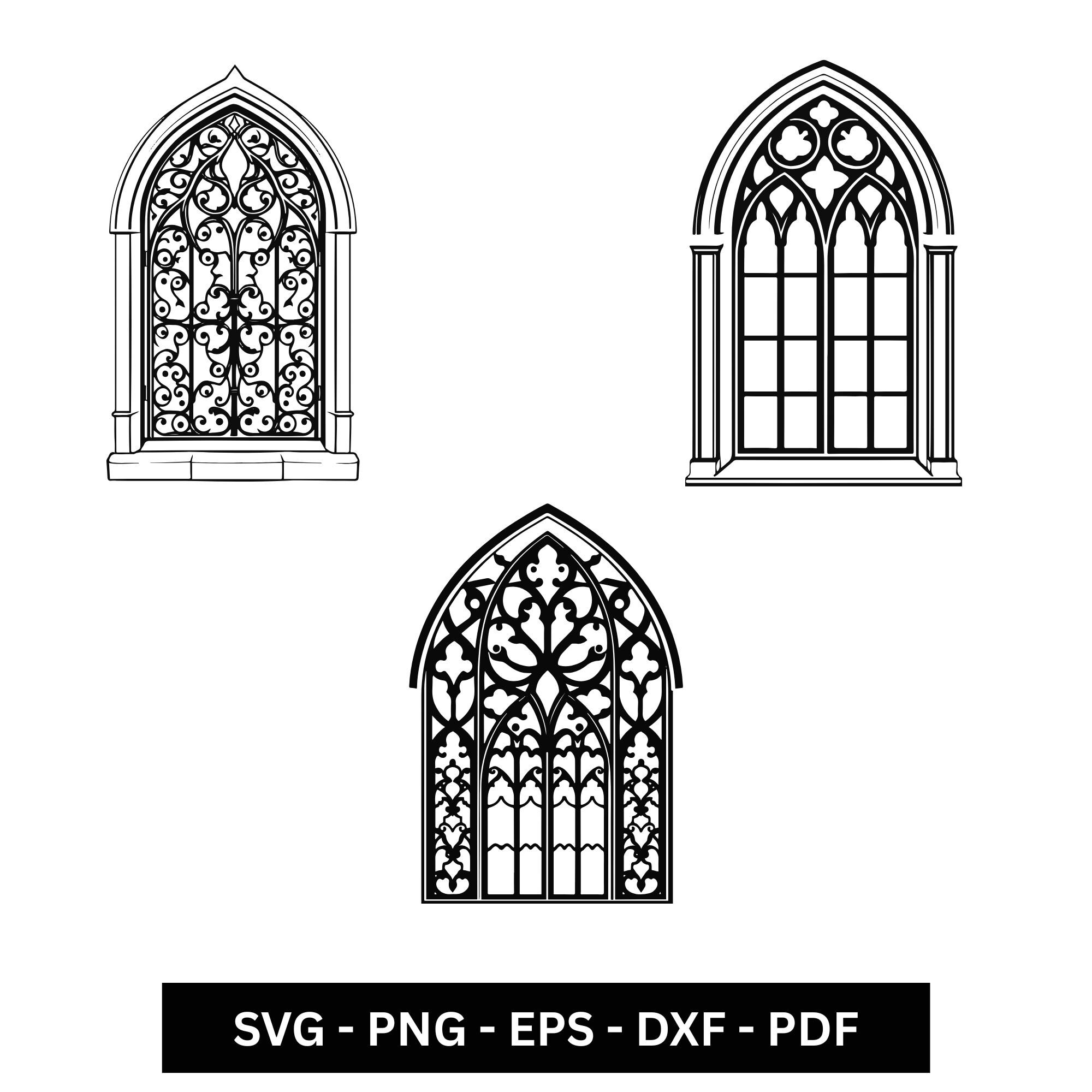 Gothic Window Svg Bundle, Gothic Window Svg Vector Set, Gothic Window ...