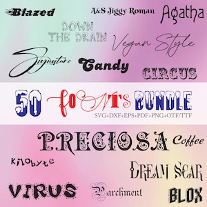 Fonts Svg Bundle, Fonts Clipart for Cricut, Fonts Silhouette, Fonts ...
