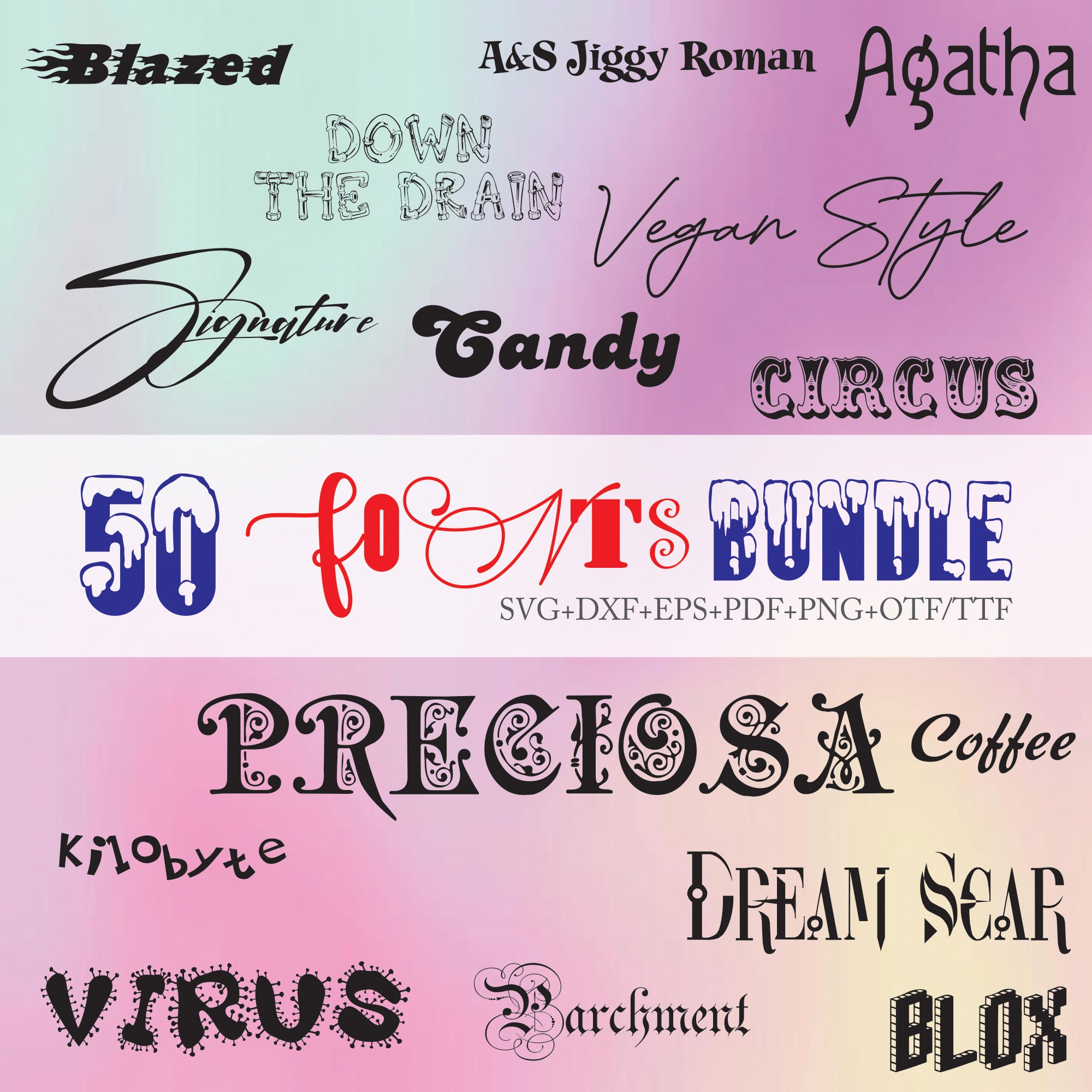 Fonts Svg Bundle, Fonts Clipart for Cricut, Fonts Silhouette, Fonts ...