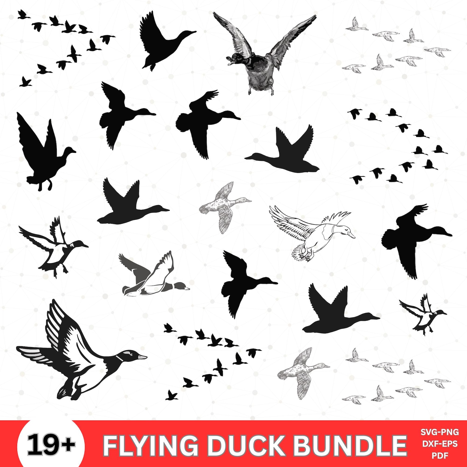 Flying Duck SVG Bundle, Flying Duck Clipart, Flying Duck Dxf, Flying ...