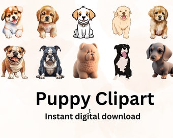 15 Dog Clipart, Dog Breeds Clipart Bundle, Dog Clipart PNG JPG Cute Dog ...