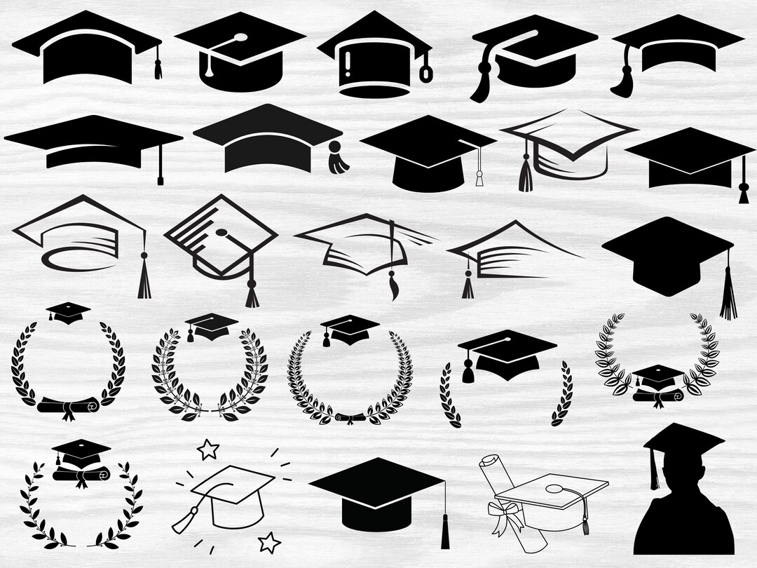 Graduation Cap Svg Bundle, Graduation Hat Svg, Graduate Clipart ...