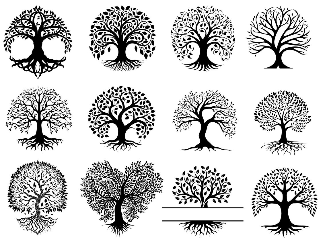 Tree of Life |tree Monogram | Celtic Tree Cliparts Bundle | Yggdrasil ...