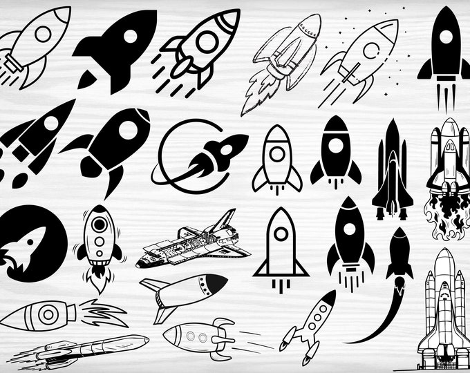 Rocket SVG, Rocket Cut File, Rocket Silhouette, Space SVG, Space Cut ...