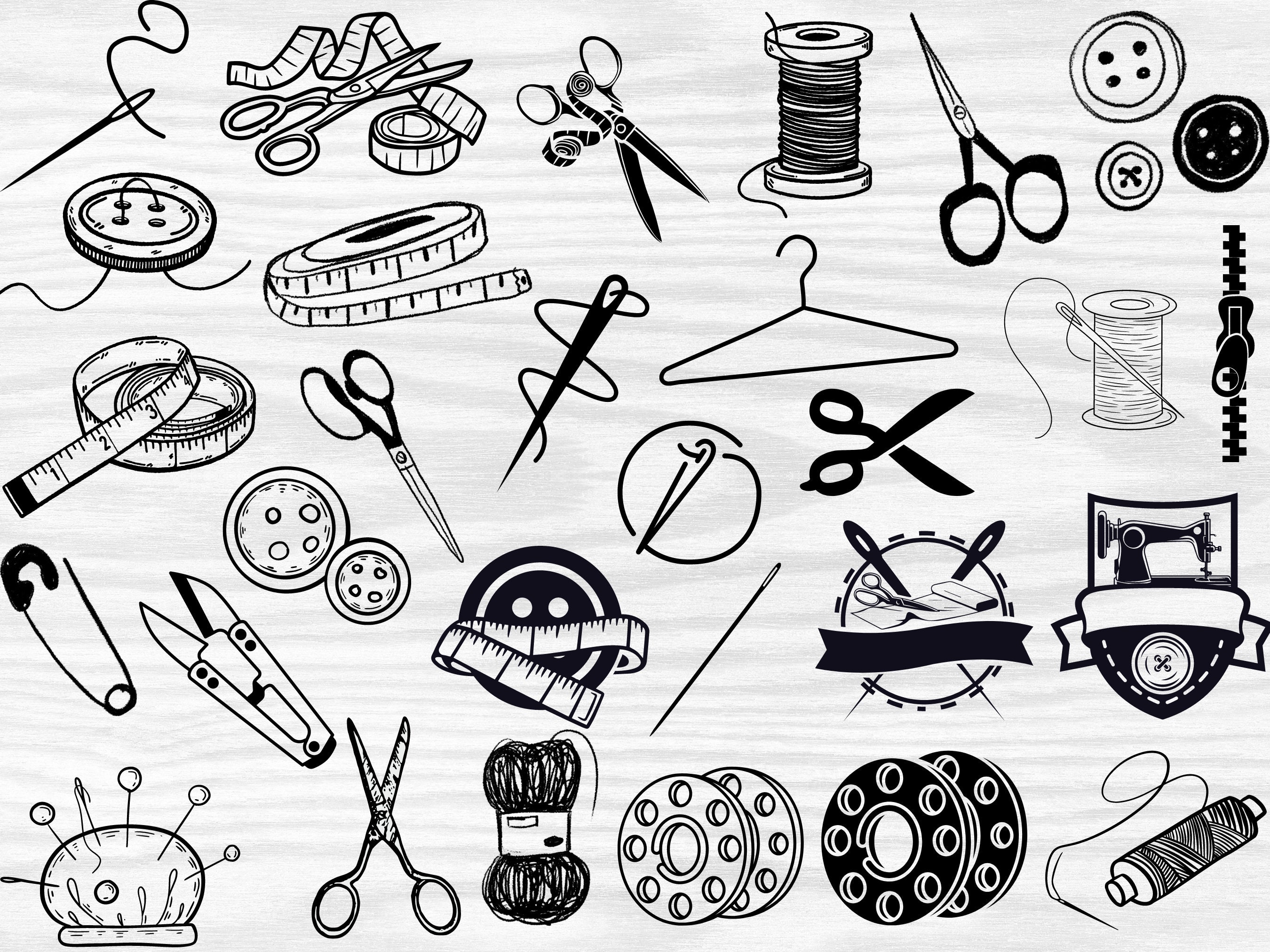 Tailor Tool Svg Bundle ,tool Clipart Bundle ,instant Downloads ,cricut ...
