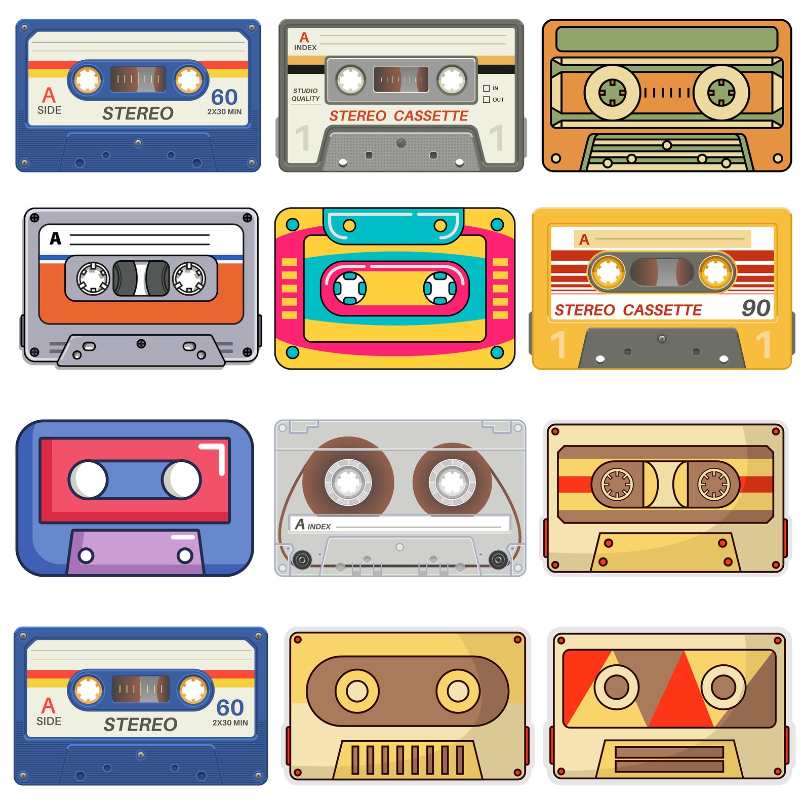 Cassette SVG Bundle, Cassette Vector, Cassette Cut Files, Audio ...