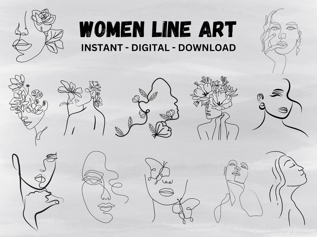 Lineart Svg Bundle | Line Art Svg | Minimalist Svg | Flower Svg ...