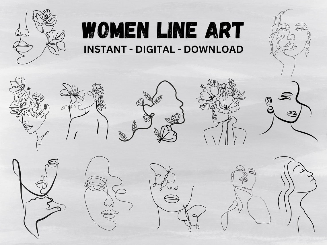 Lineart Svg Bundle | Line Art Svg | Minimalist Svg | Flower Svg ...