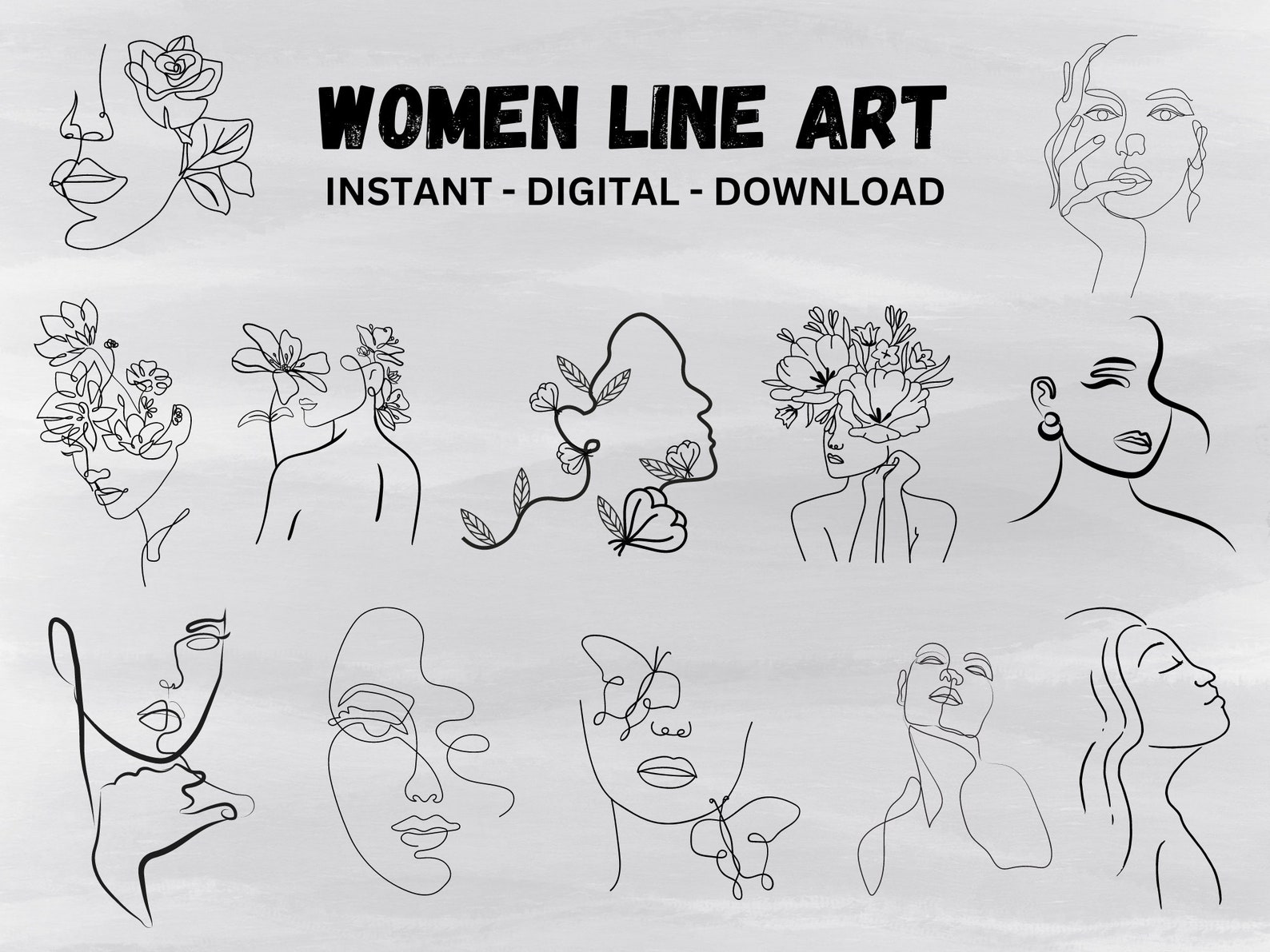Lineart Svg Bundle | Line Art Svg | Minimalist Svg | Flower Svg ...