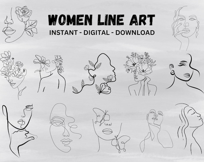 Line Art Svg | Line Art Svg Bundle , Minimal Svg | Floral Line Art Svg ...