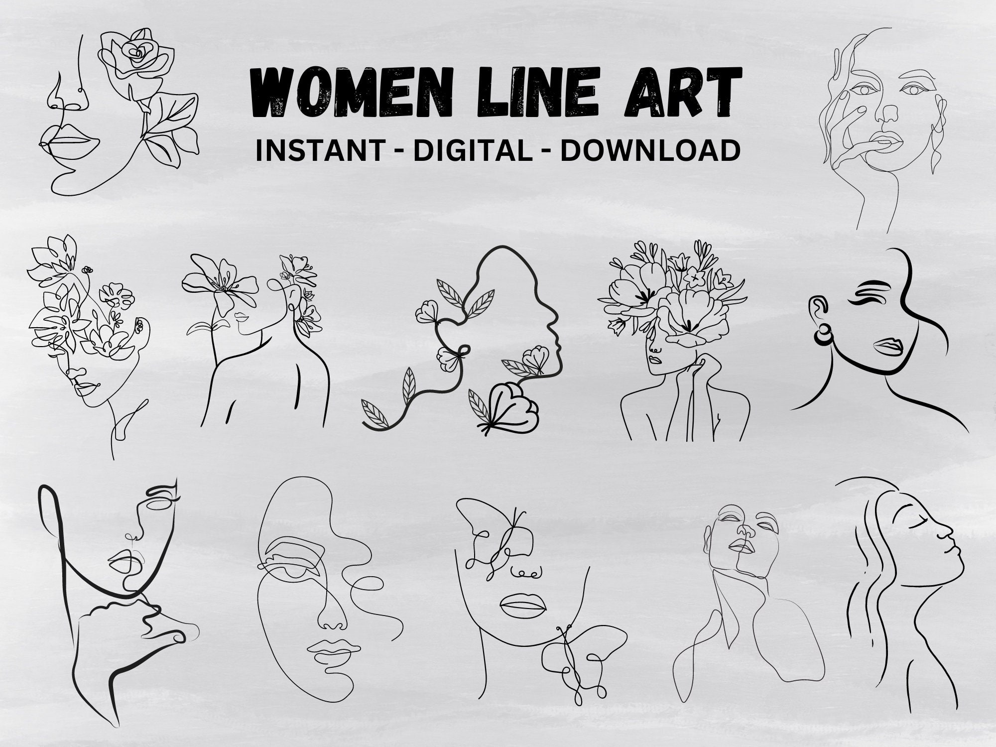 Lineart Svg Bundle | Line Art Svg | Minimalist Svg | Flower Svg ...