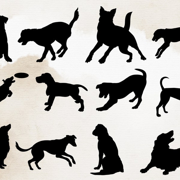 Dog Silhouette Svg - Etsy