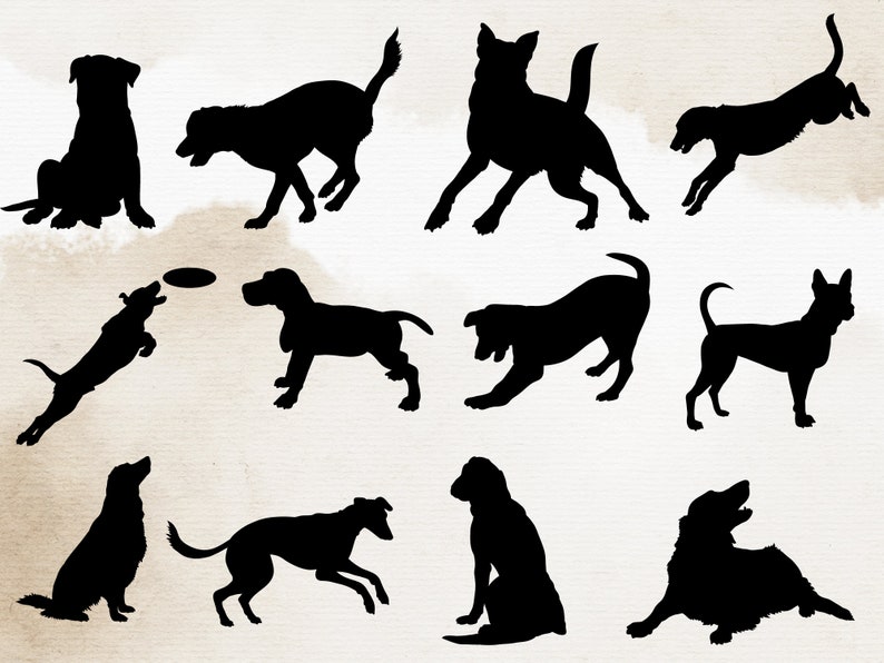 Dog Silhouette, Dog Clip Art, Dog Outline, Animal Silhouettes, Back Dog ...