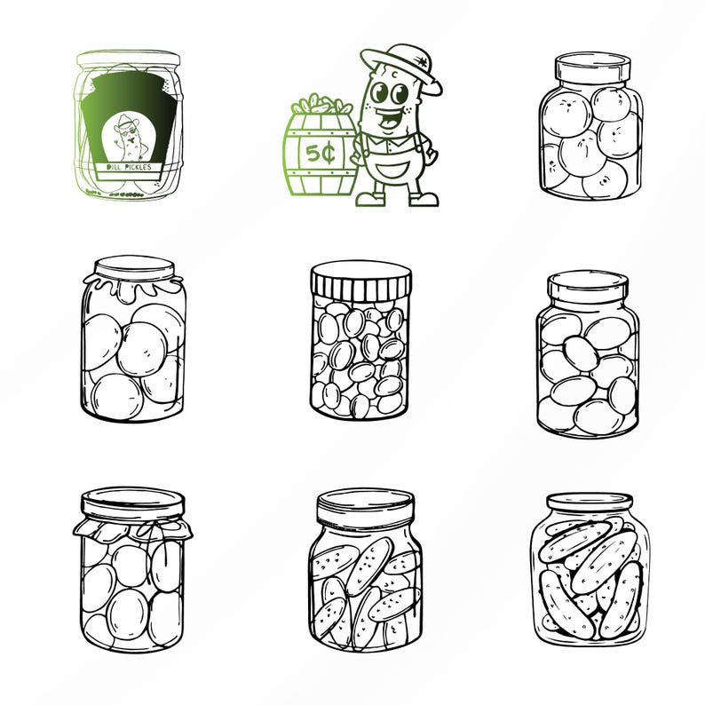 Pickles Svg Bundle, Funny Pickles Clipart for Cricut, Pickle Quotes ...