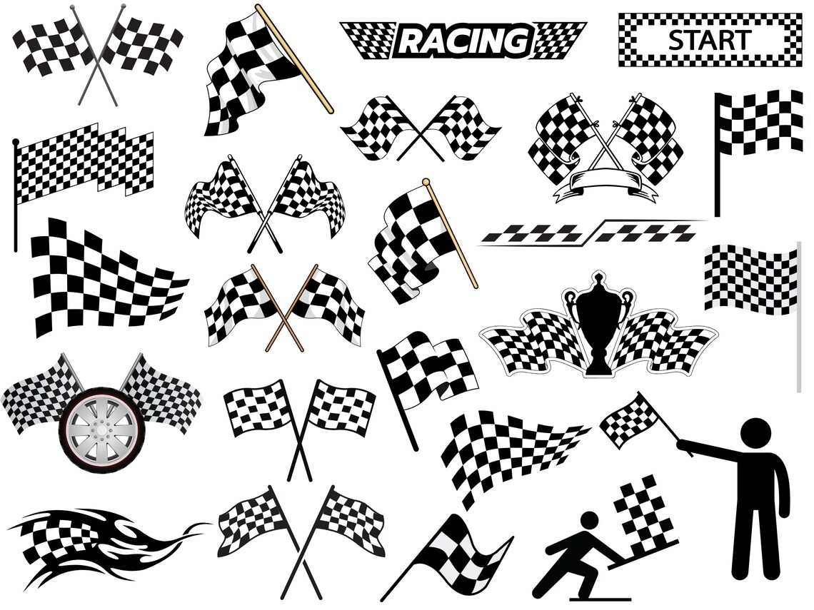 Checkered Flag Svg Bundle ,flag Svg , Commercial Use, Instant Download ...
