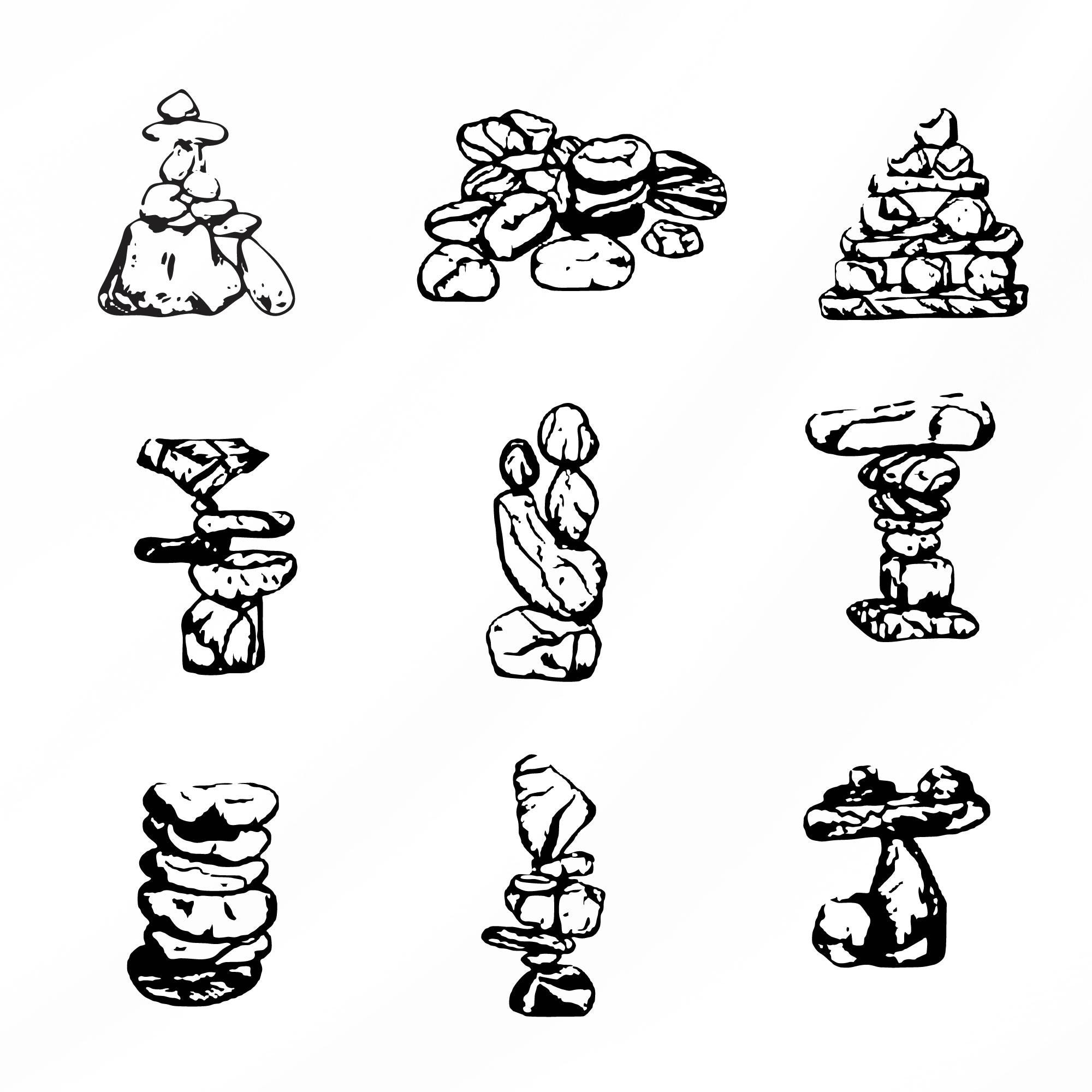 Pile of Rocks Svg Bundle, Pile of Stones Clipart for Cricut, Rock ...