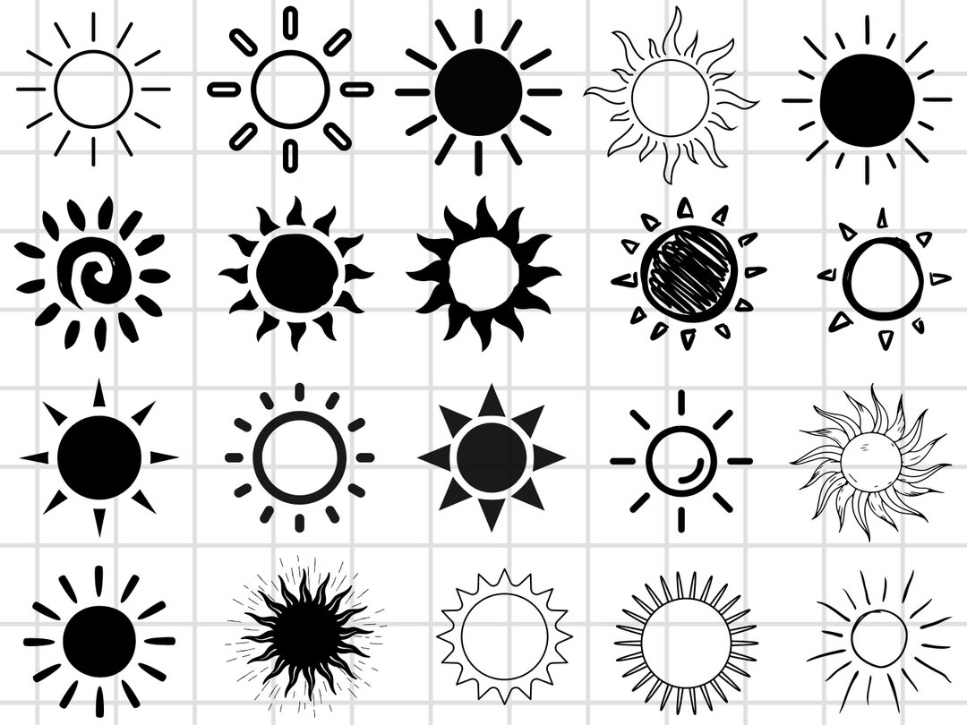 Boho Sun SVG Bundle, Sunshine Cut File, Sunburst Clipart, Boho Sun ...