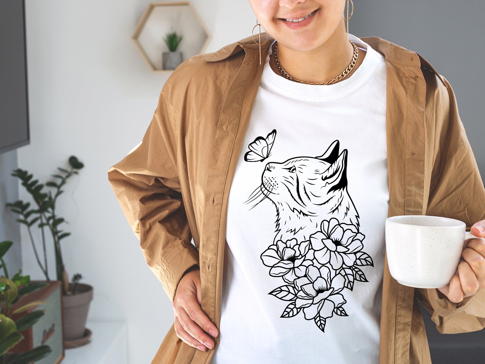 Floral Cat SVG | Floral Animal SVG | Cat Flower SVG | Cat Svg | Flowers ...