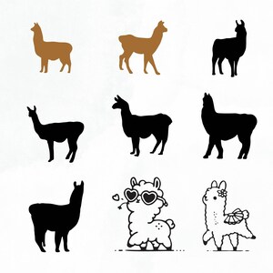 Llama Svg Bundle, Llama Face Clipart for Cricut, Cute Llama Silhouette ...