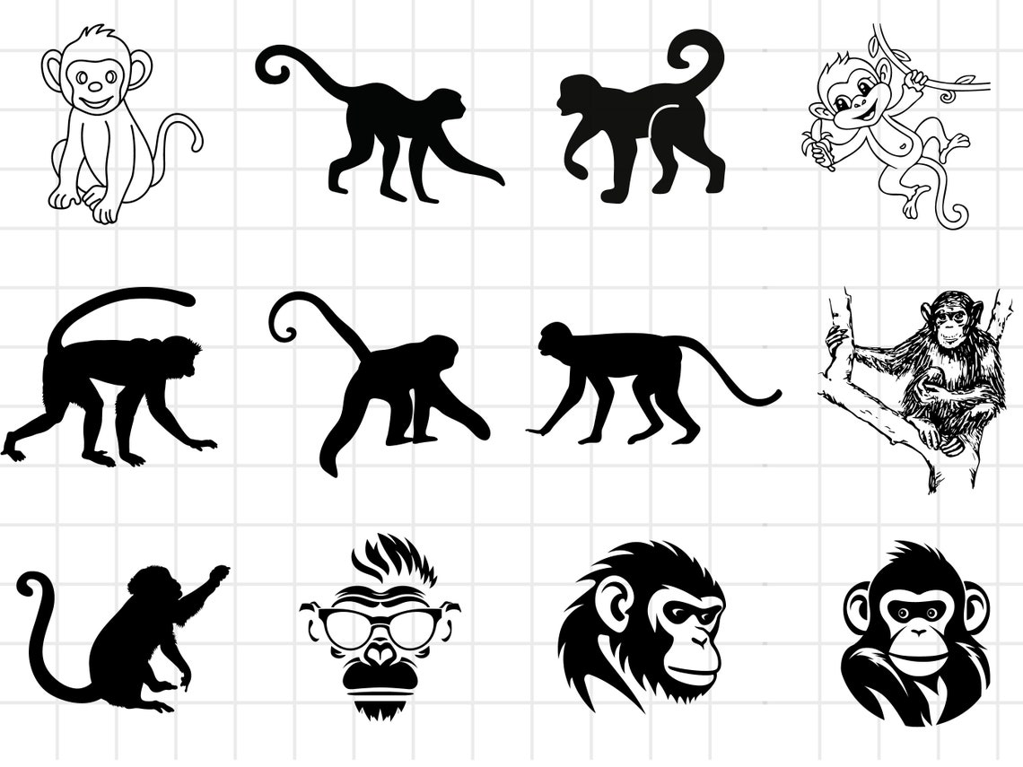 Monkey Svg, Monkey Bundle, Monkey Clipart, Monkey Png, Monkey Cut Files ...